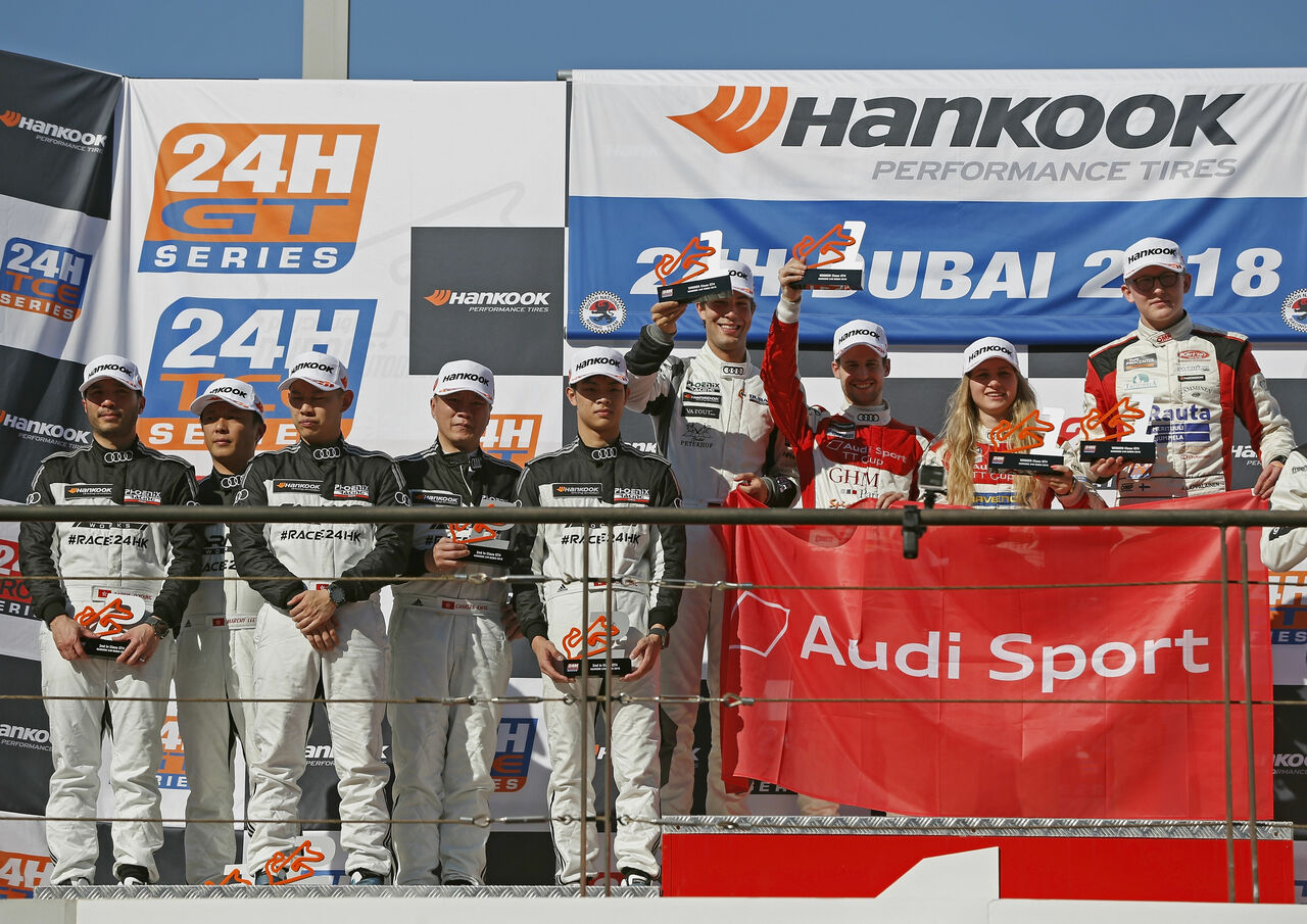 One-two victory for GT4 version of the Audi R8 LMS at premiere in Dubai ...