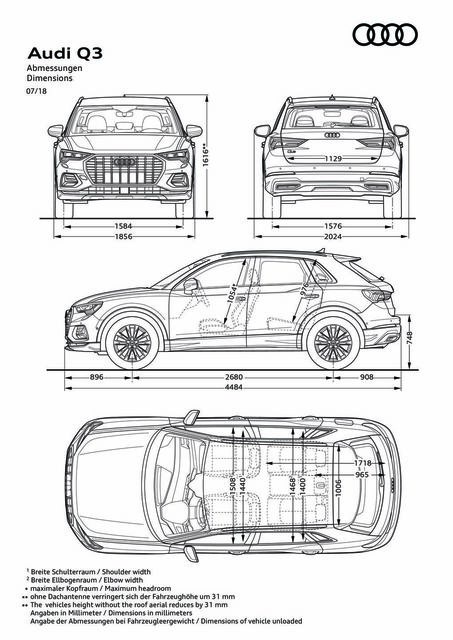 Dimensions Q3 | Audi MediaCenter