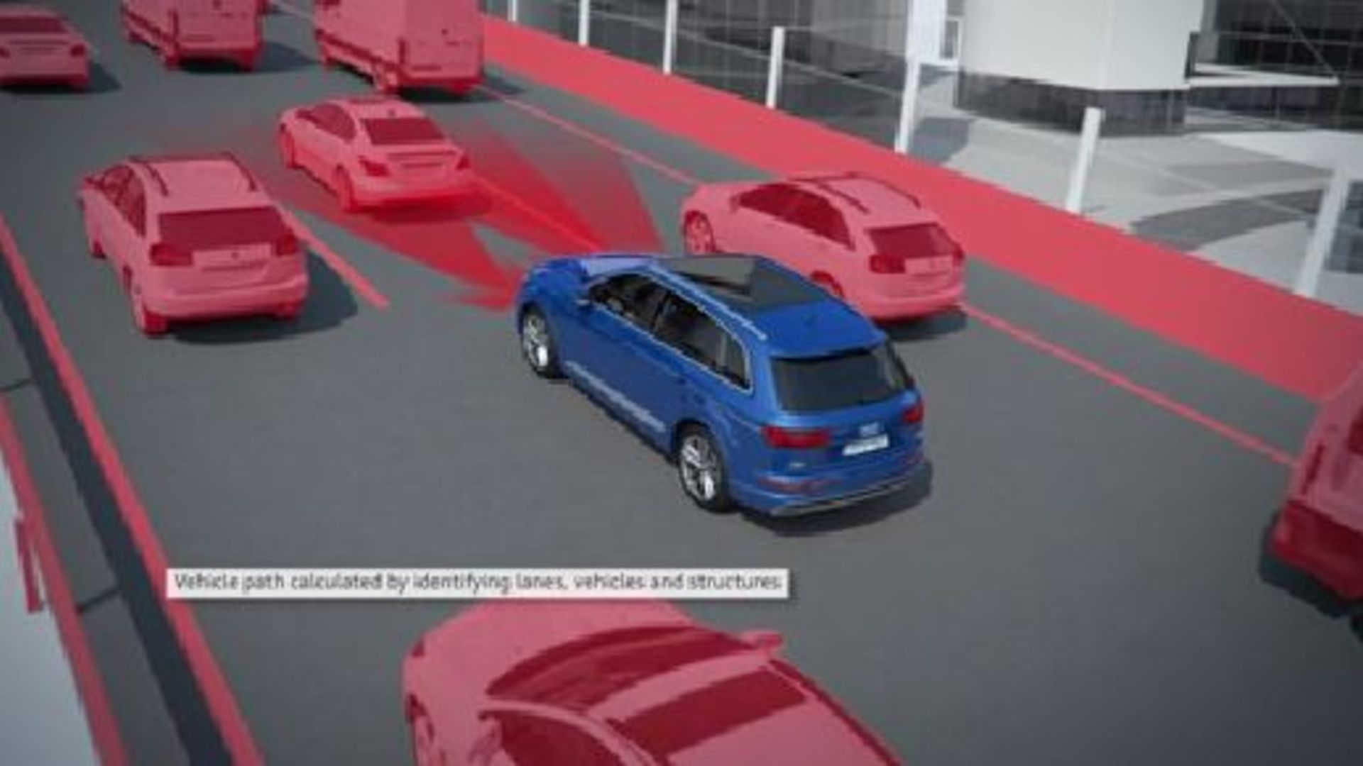 Audi Q7 - Animation traffic jam assistant | Video | Audi MediaCenter