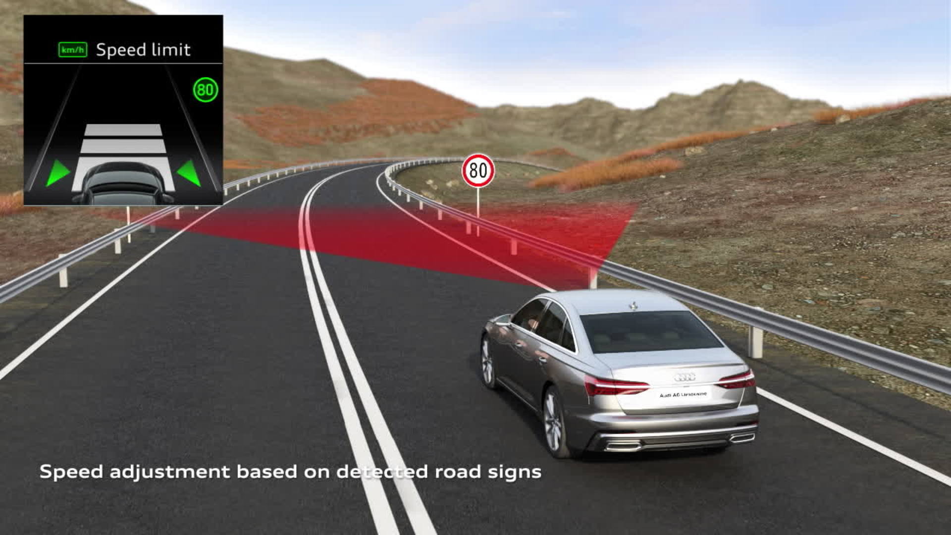 Animation Audi A6 Adaptive cruise assist | Video | Audi MediaCenter