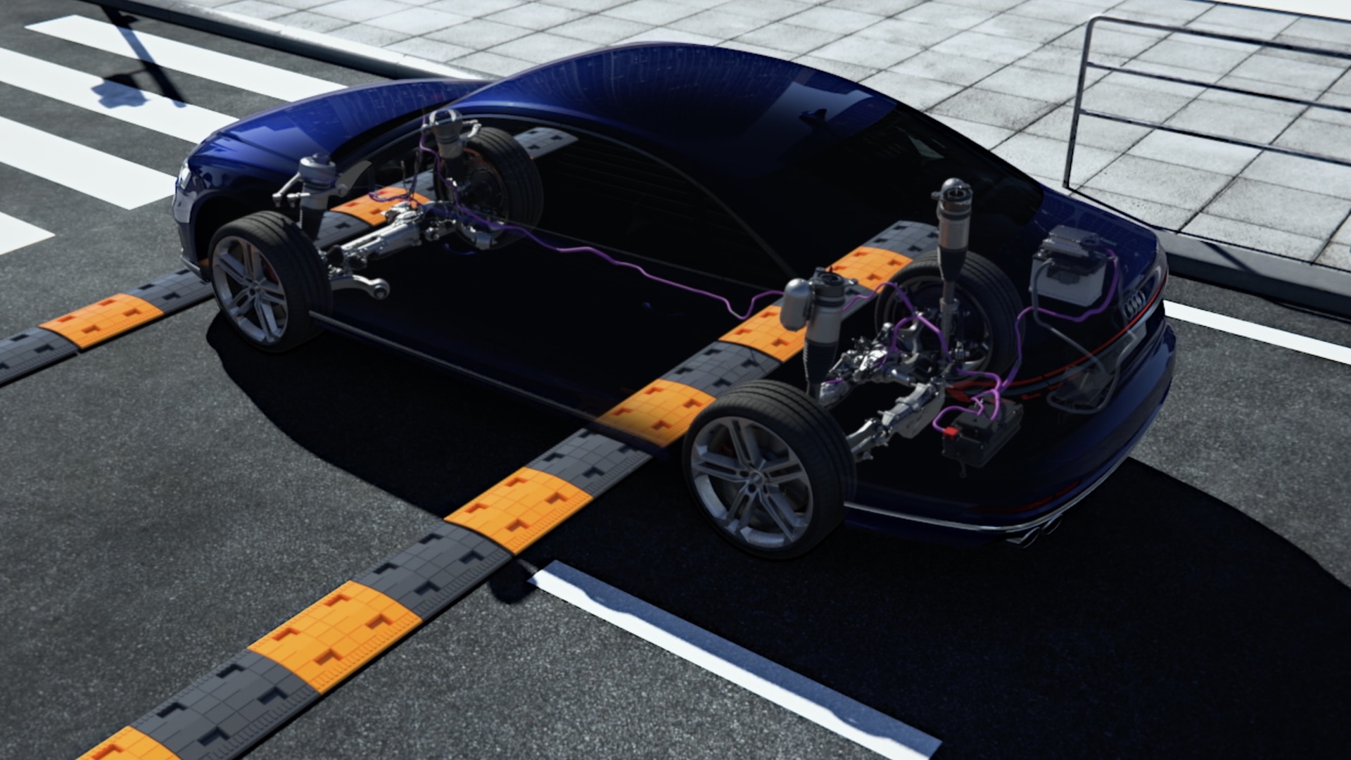 Audi S8 Predictive active suspension (Animation) | Video | Audi MediaCenter
