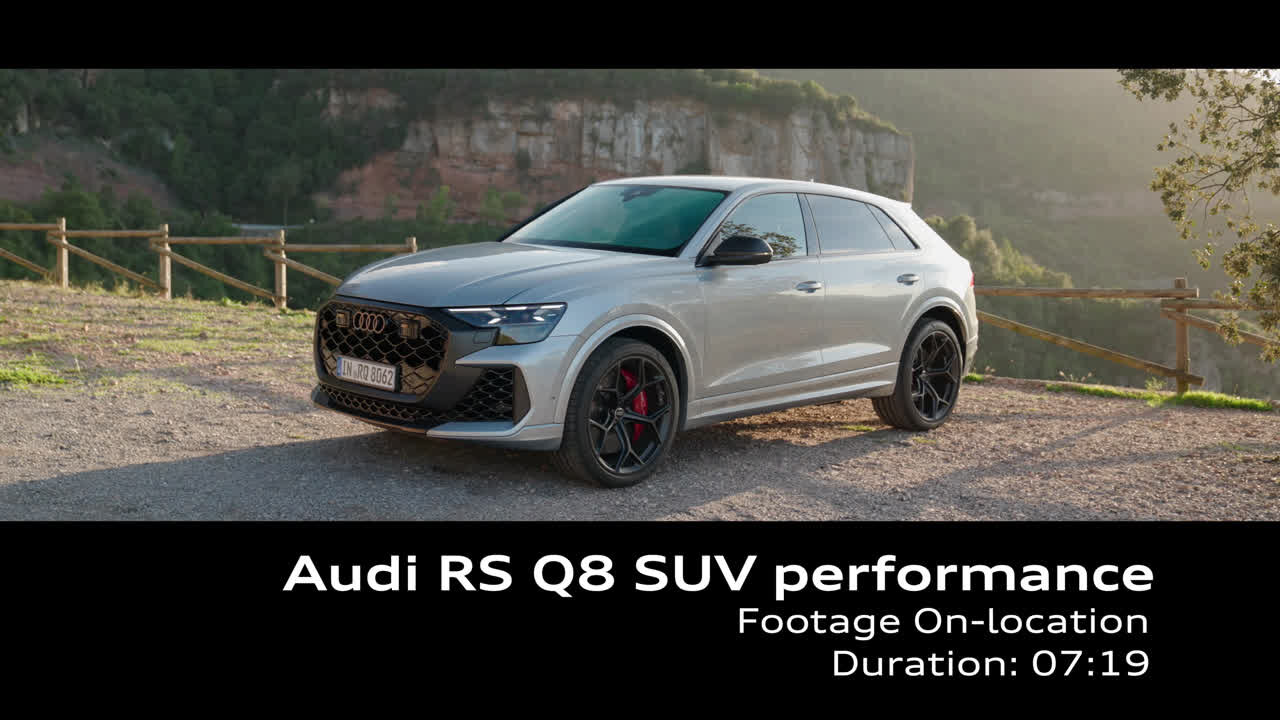 Audi RS Q8 SUV performance Satellite silver – Footage (on location ...