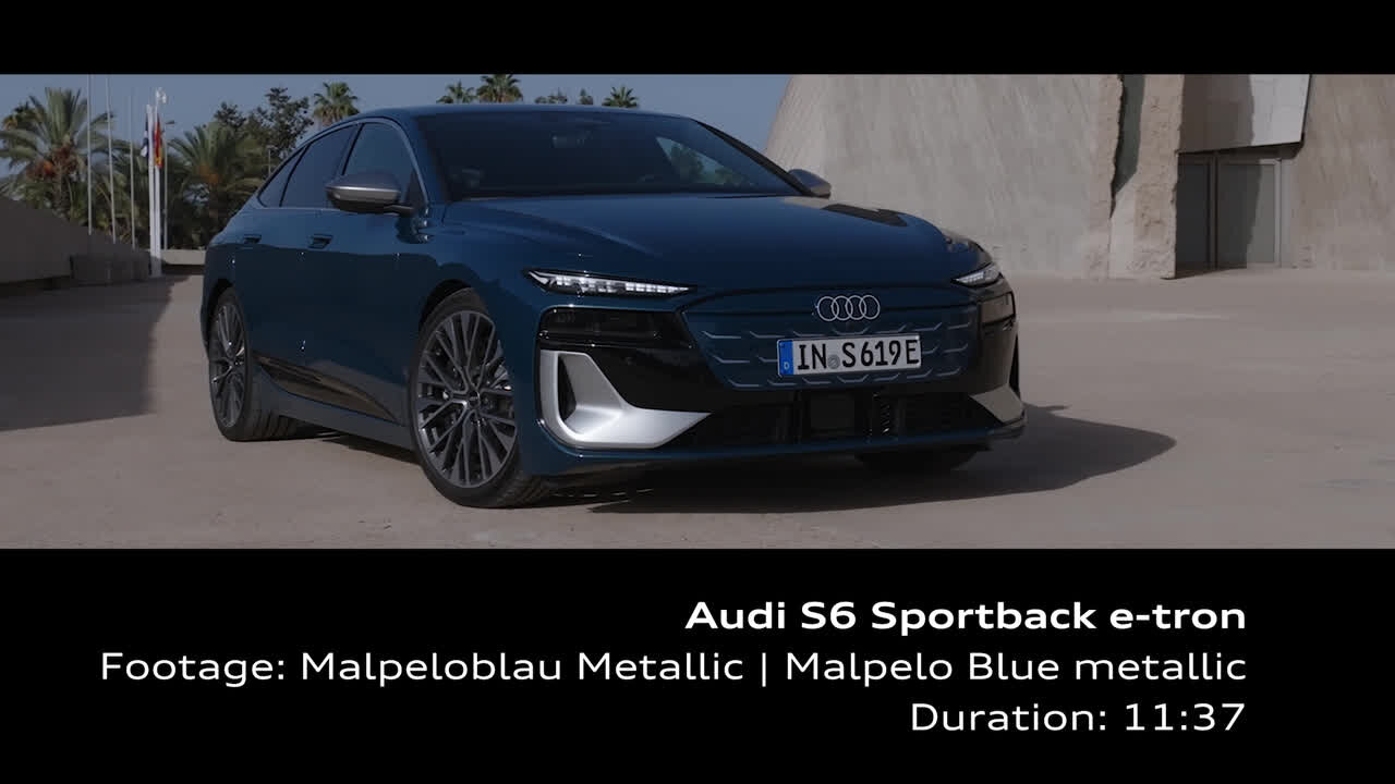 Audi S6 Sportback e-tron Malpelo blue – Footage (on location) | Video ...