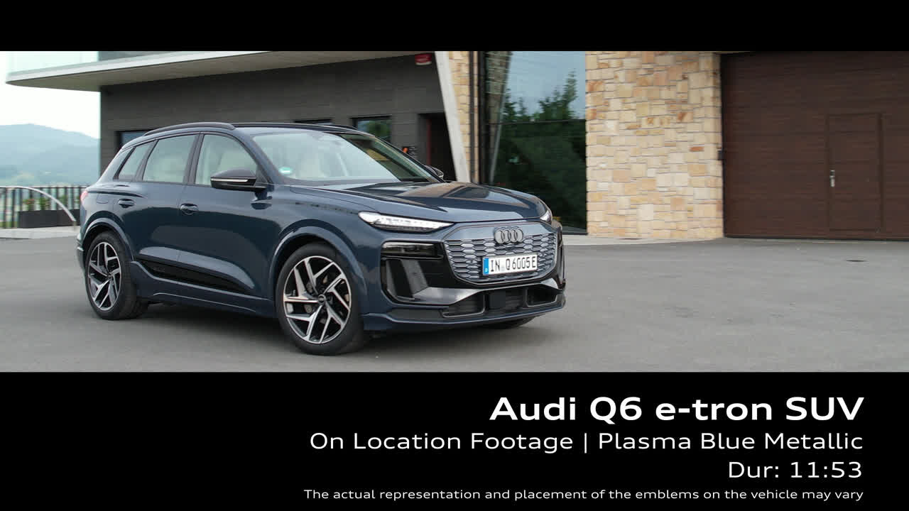 Audi Q6 SUV e-tron Plasma blue metallic Footage (on location) | Video ...