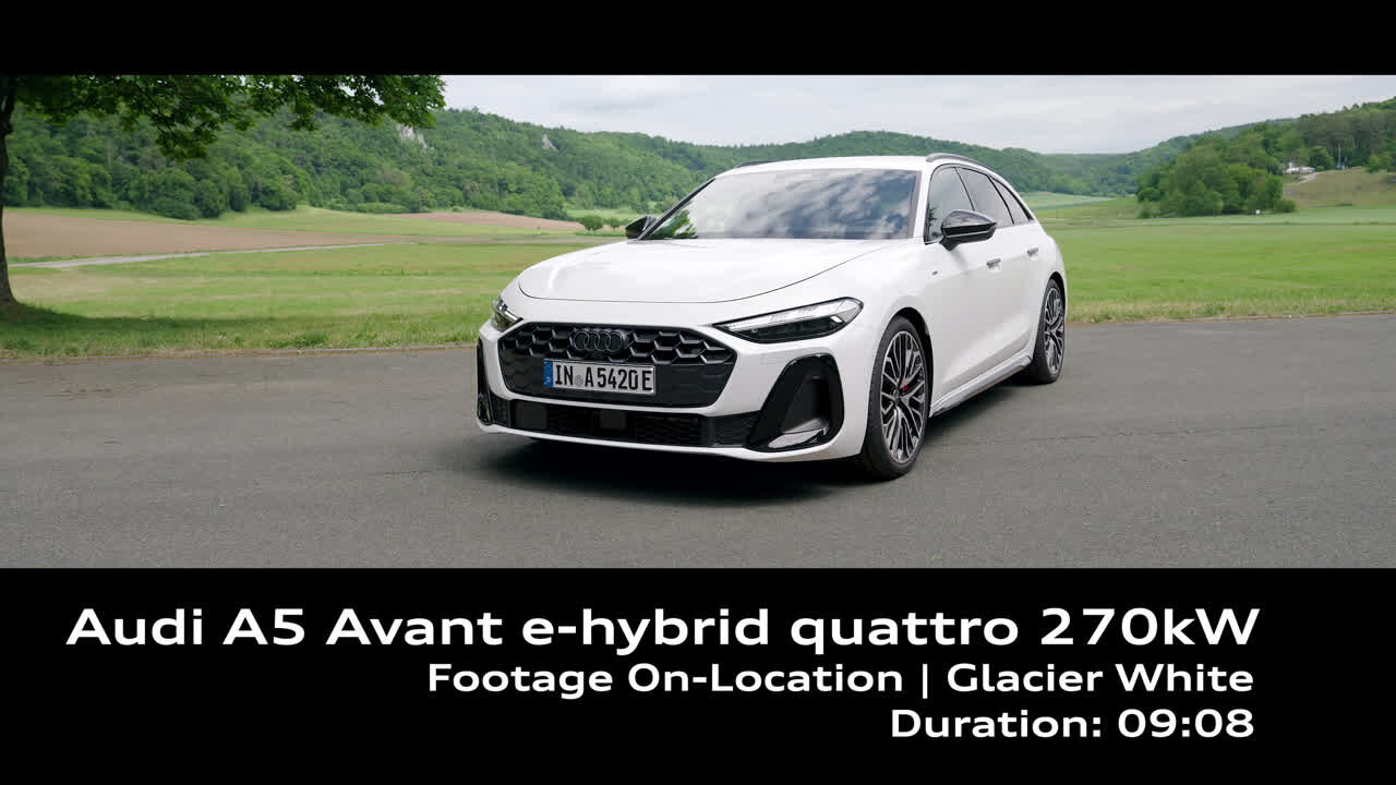 Audi A5 Avant e-hybrid quattro 270KW Glacier white – Footage (on ...